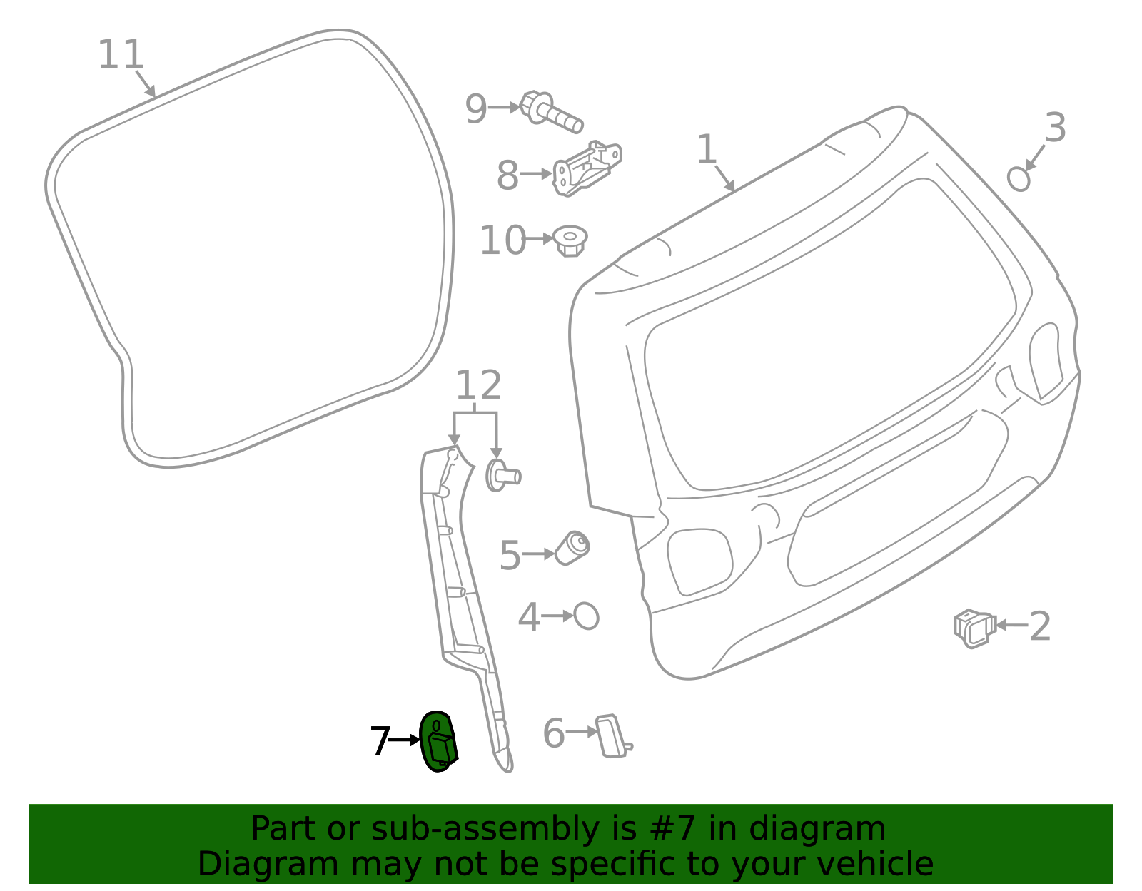 2012-2025 Subaru Lift-Gate Stop Bumper 63112AL020 | Subaru Parts Store