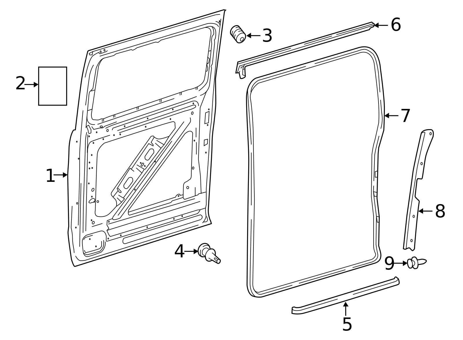 4477308202 - Door Shell 2016-2023 Mercedes-Benz Metris | Mercedes-Benz ...