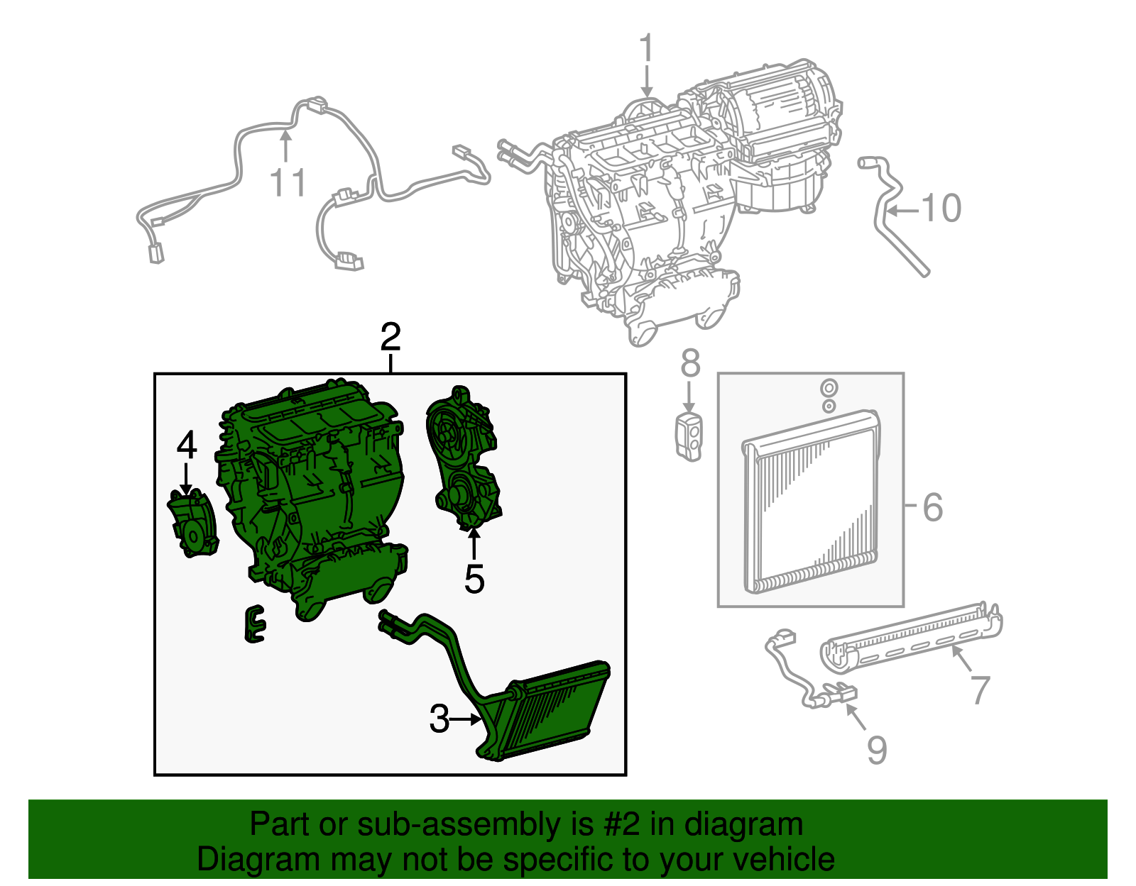 87050-08080 - Evaporator Assembly - 2011 2012 2017-2020 Toyota Sienna ...