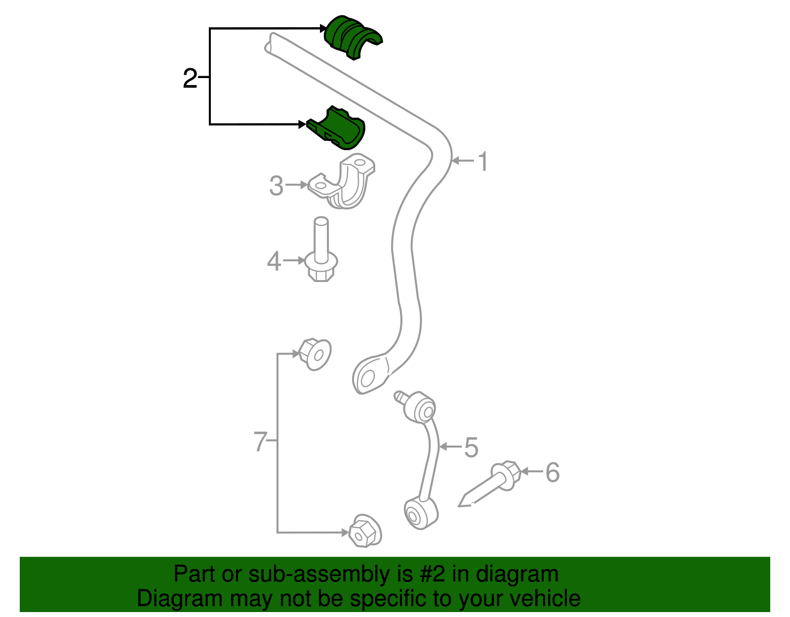 2011-2017 Volkswagen Touareg Stabilizer Bar Bushing 7P0-511-413-A ...