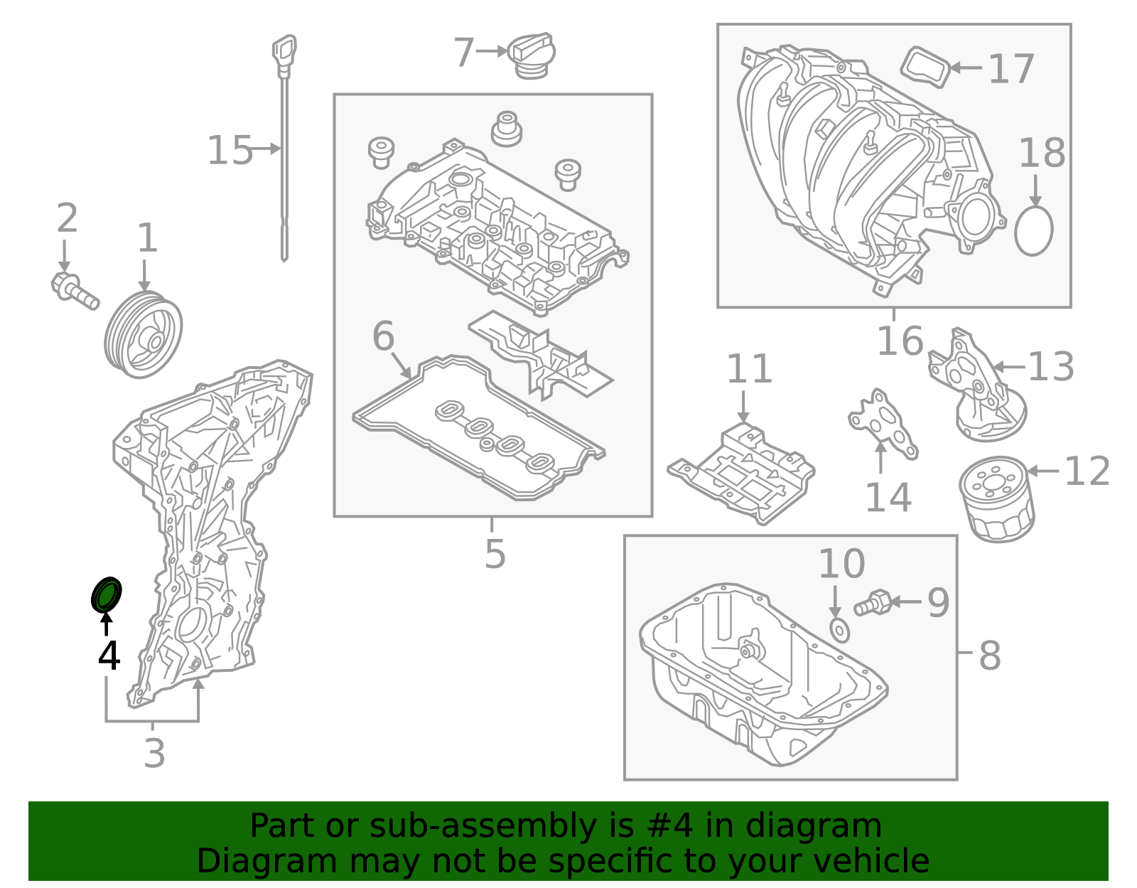 Genuine Toyota Front Cover Seal part# 90118-WB427 for 2016-2020 Toyota ...