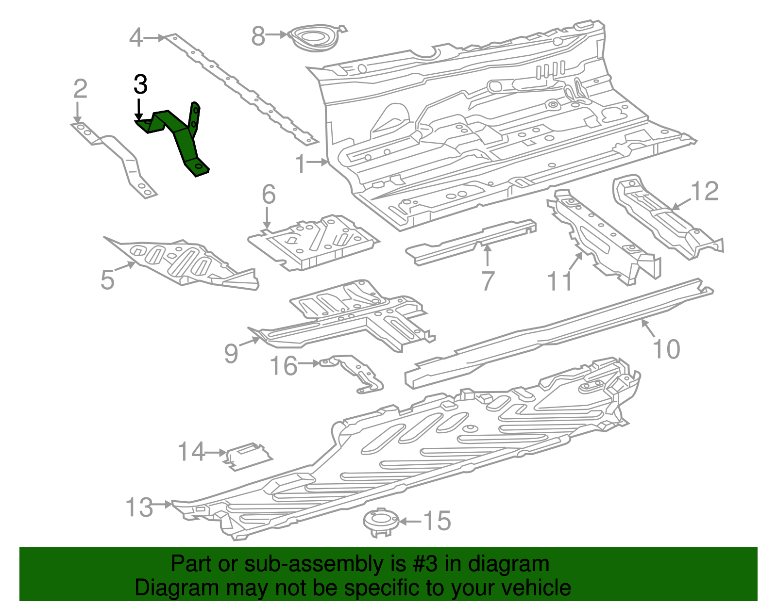 205-610-00-65 - Floor Pan Reinforcement 2015-2025 Mercedes-Benz ...