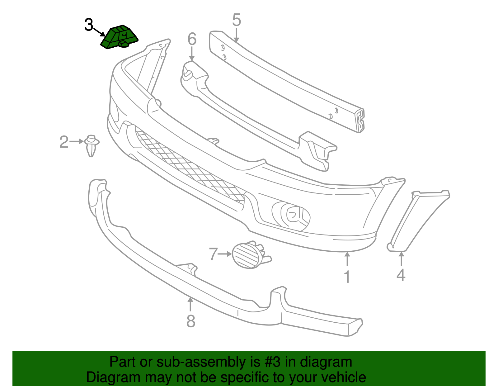 2001-2007 Toyota Sequoia Bumper Cover Support Rail (Left, Right, Front ...
