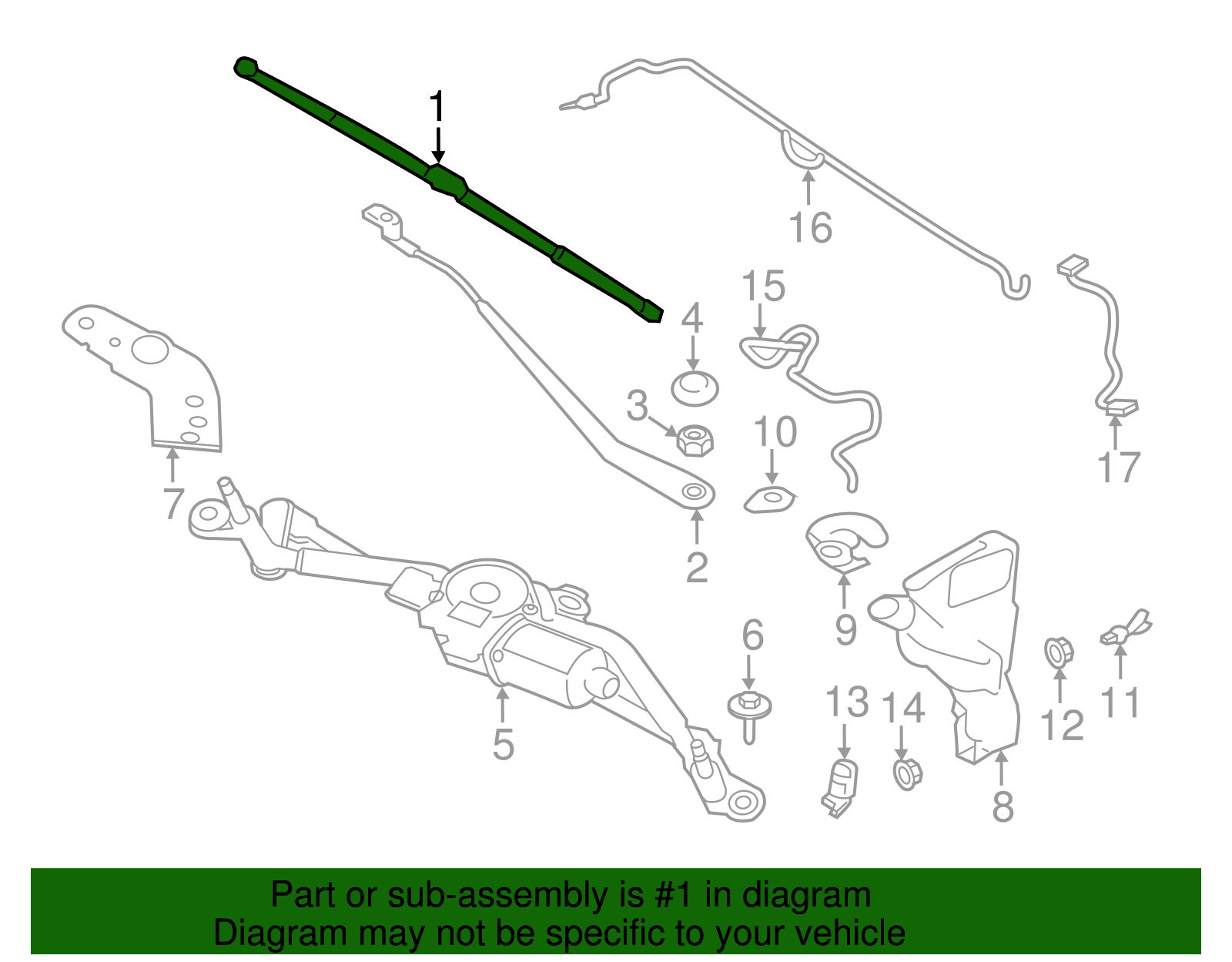 2016-2024 Jaguar Wiper Blade T4N16682 | JaguarParts.com