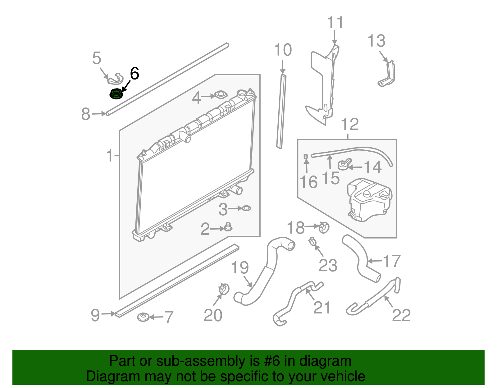 2000-2017 Nissan Radiator Assembly Upper Insulator 21506-6M100 | Bill ...