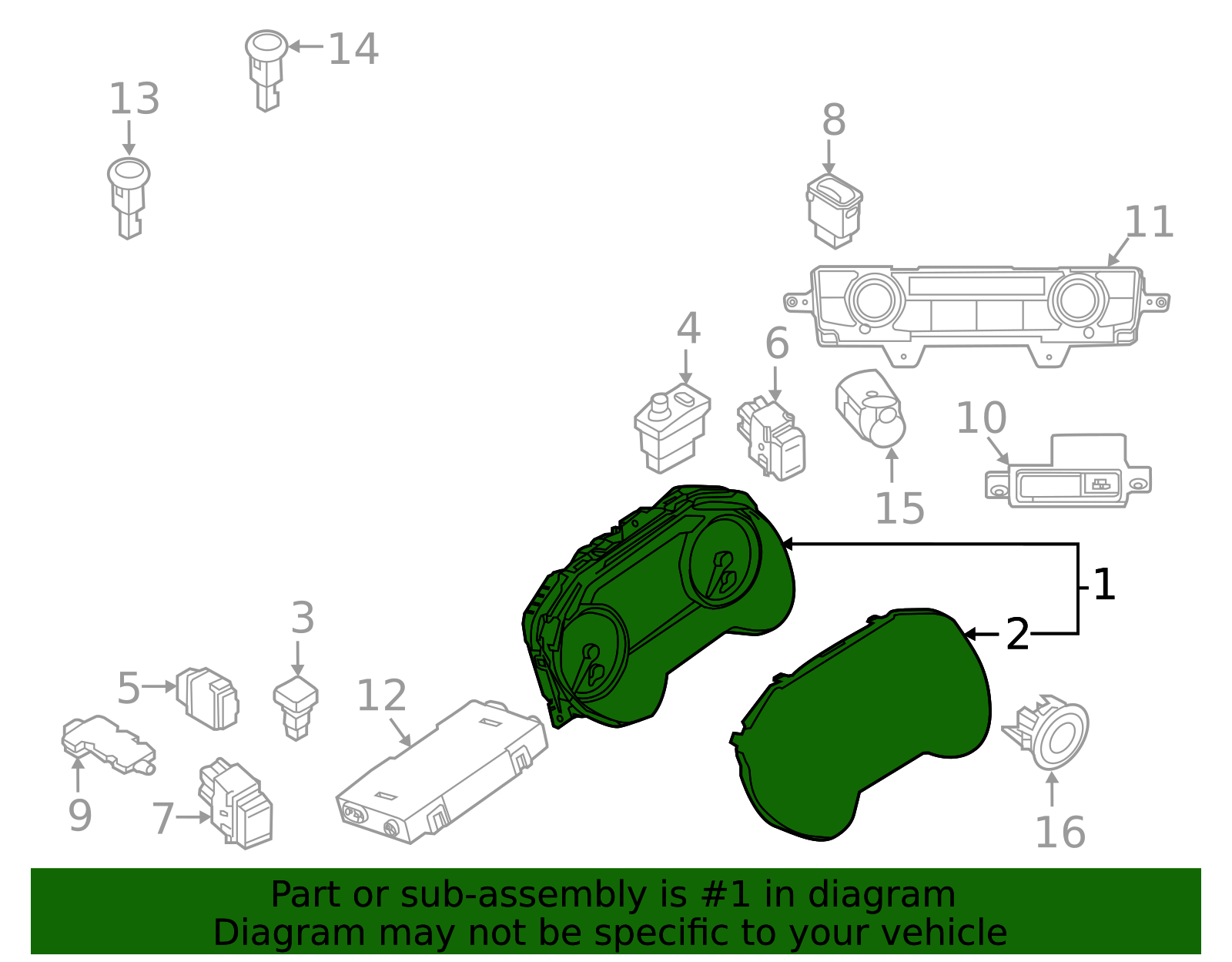 2018 Nissan Maxima Instrument Cluster 24810-4RA2A | Nissan Parts Central