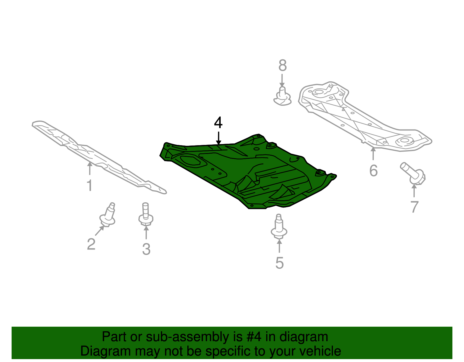 2008-2013 Toyota Highlander Center Shield 51440-0E041 | Toyota Parts Center