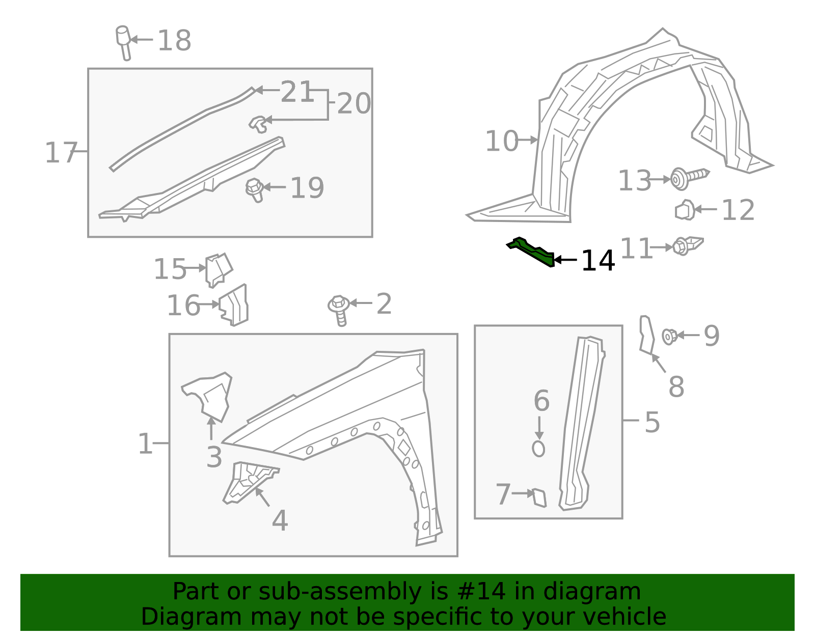 2019-2025 Lexus Fender Liner Pad 53852-76030 | OEM Parts Online