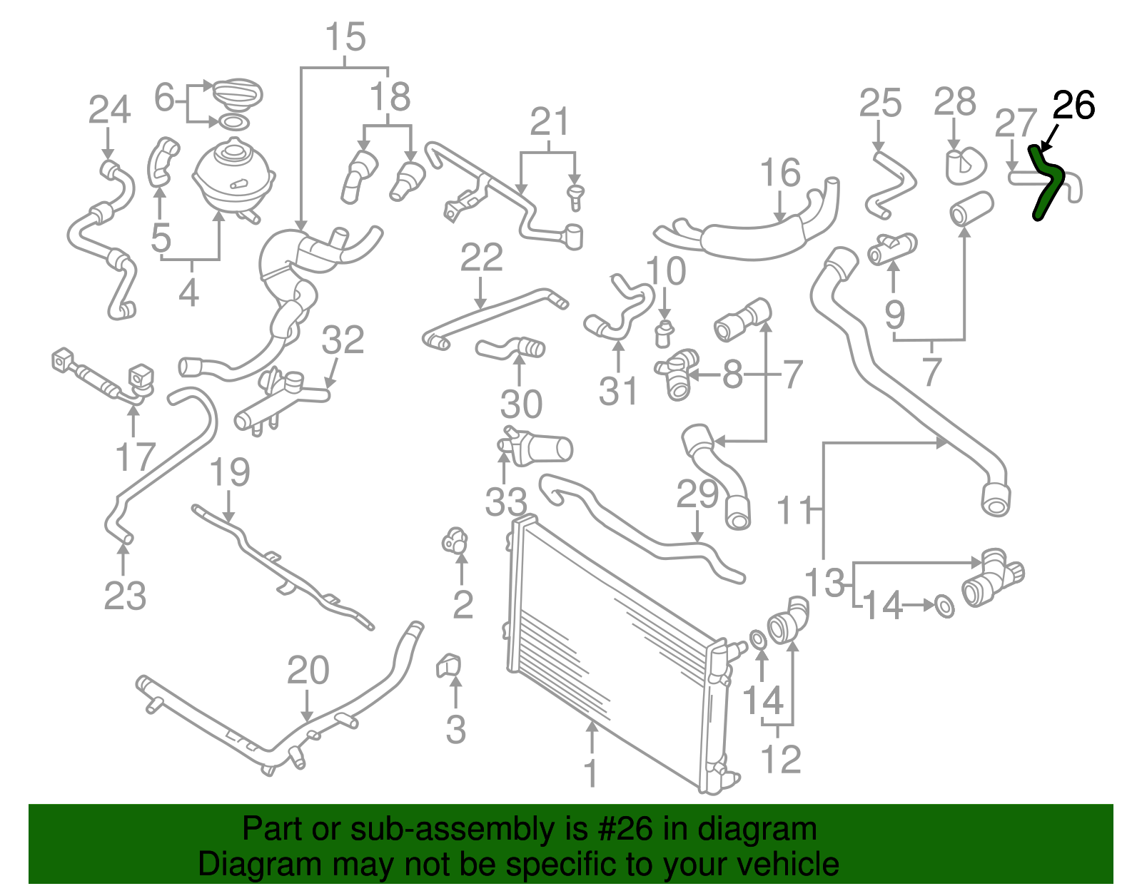 2003-2005 Volkswagen Beetle Hose 1C0-121-096-R | vwpartscenter