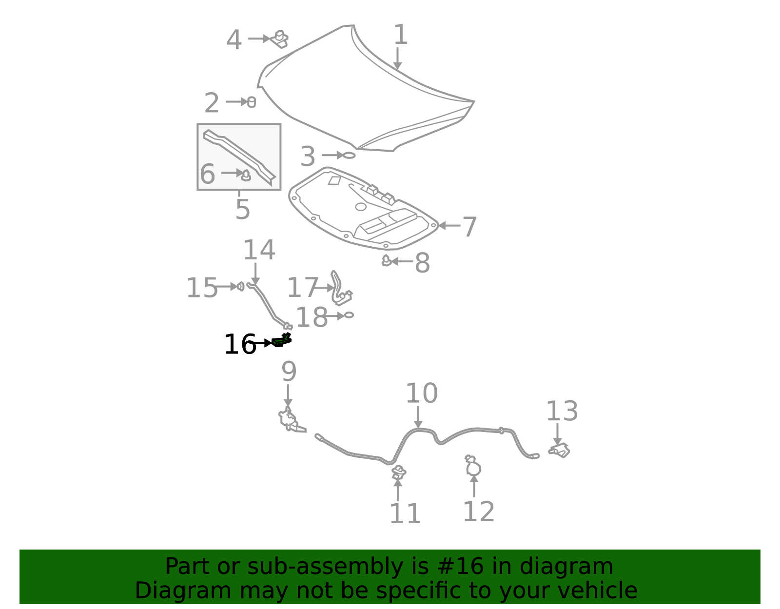53452-02090 - Hood Prop Rod Retainer 2009-2013 Toyota Corolla | Group 1 ...