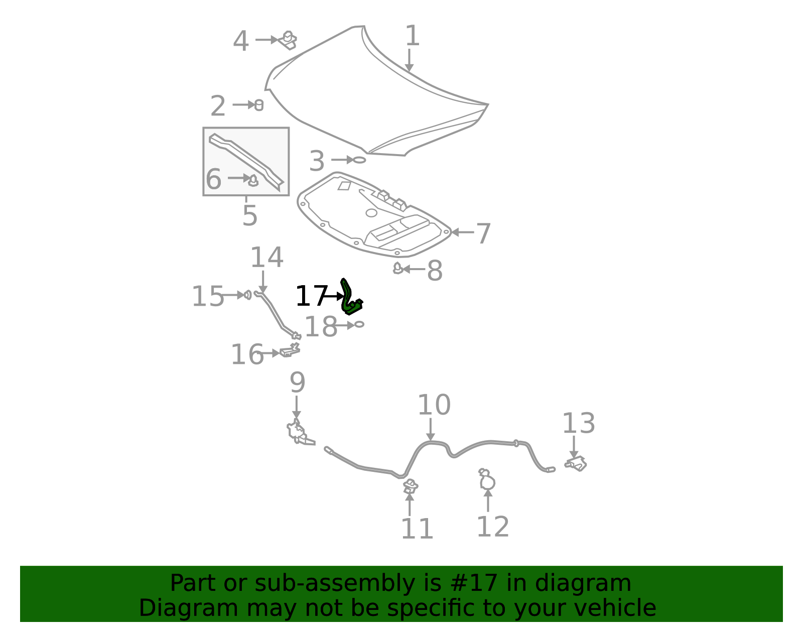 2009-2013 Toyota Corolla Hood Hinge 53410-12550 | OEM Parts Online