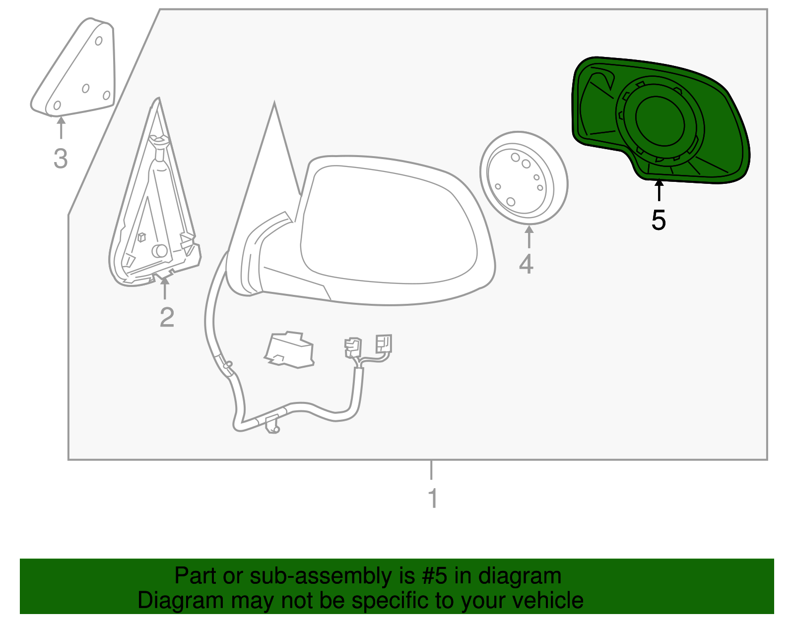 88944392 - 2003-2007 GM - Passenger Side Rearview Mirror Glass | My GM Part