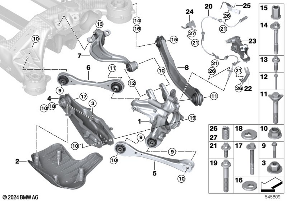 2020-2026 BMW Holder On Wheel Carrier Left 34526893535 | OEM Pro Parts - CA