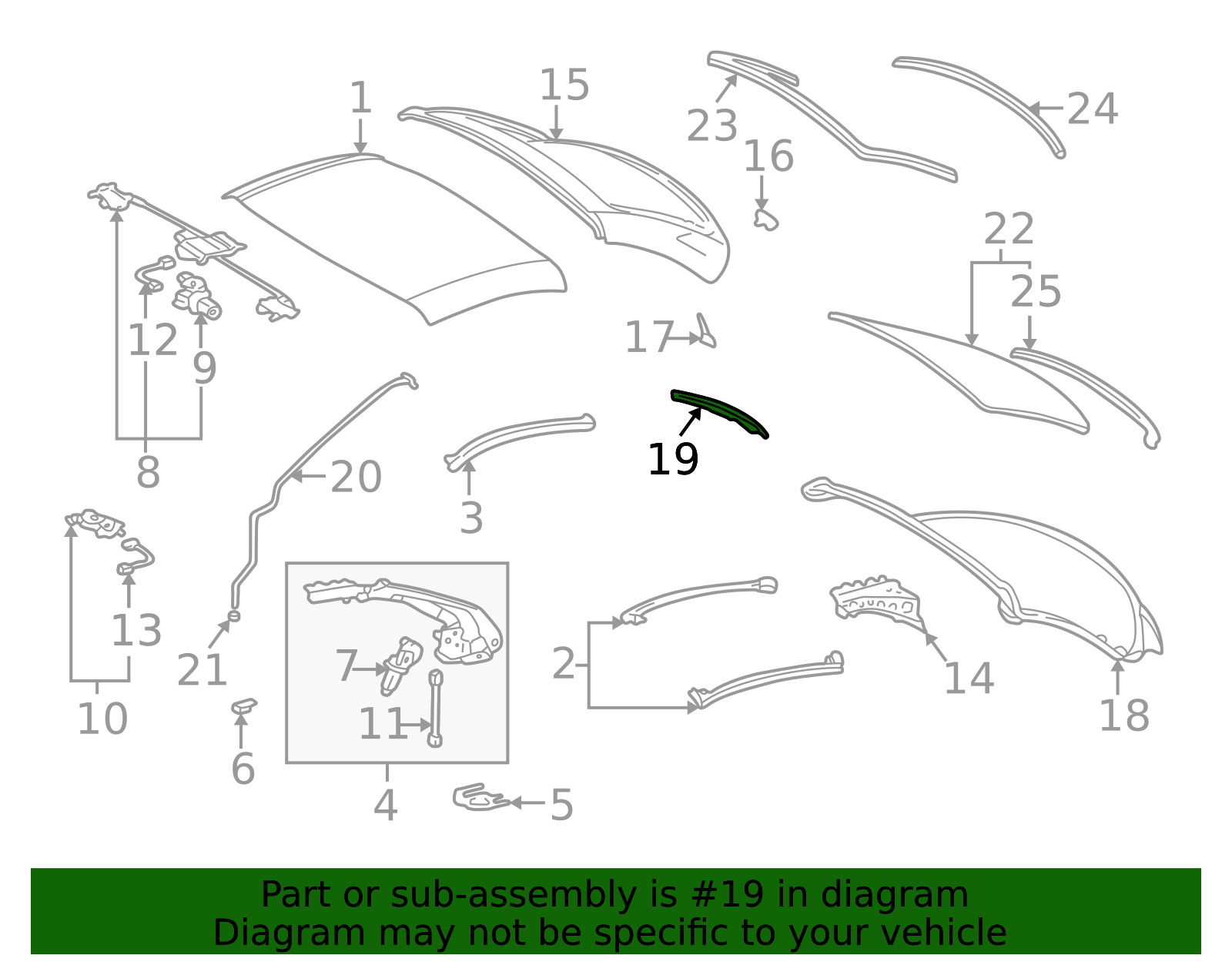 62371-24010 - High-Quality Roof Panel Weatherstrip Bracket for 2002 ...