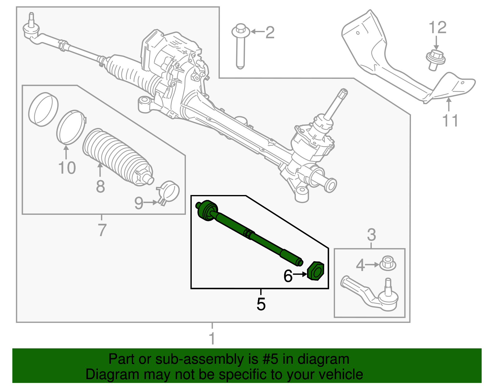 2012-2019 Ford Inner Tie Rod AV6Z-3280-F | Ford OEM Parts Outlet