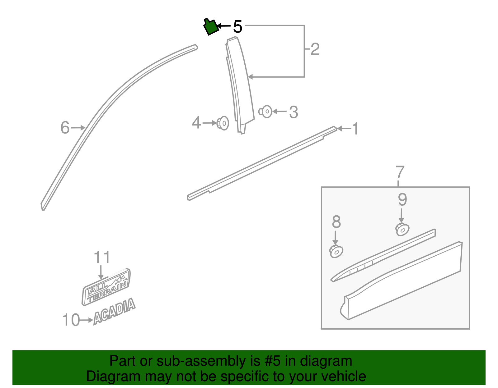 2016-2025 GM Door Window Frame Applique Retainer 11547282 | GM Parts Center