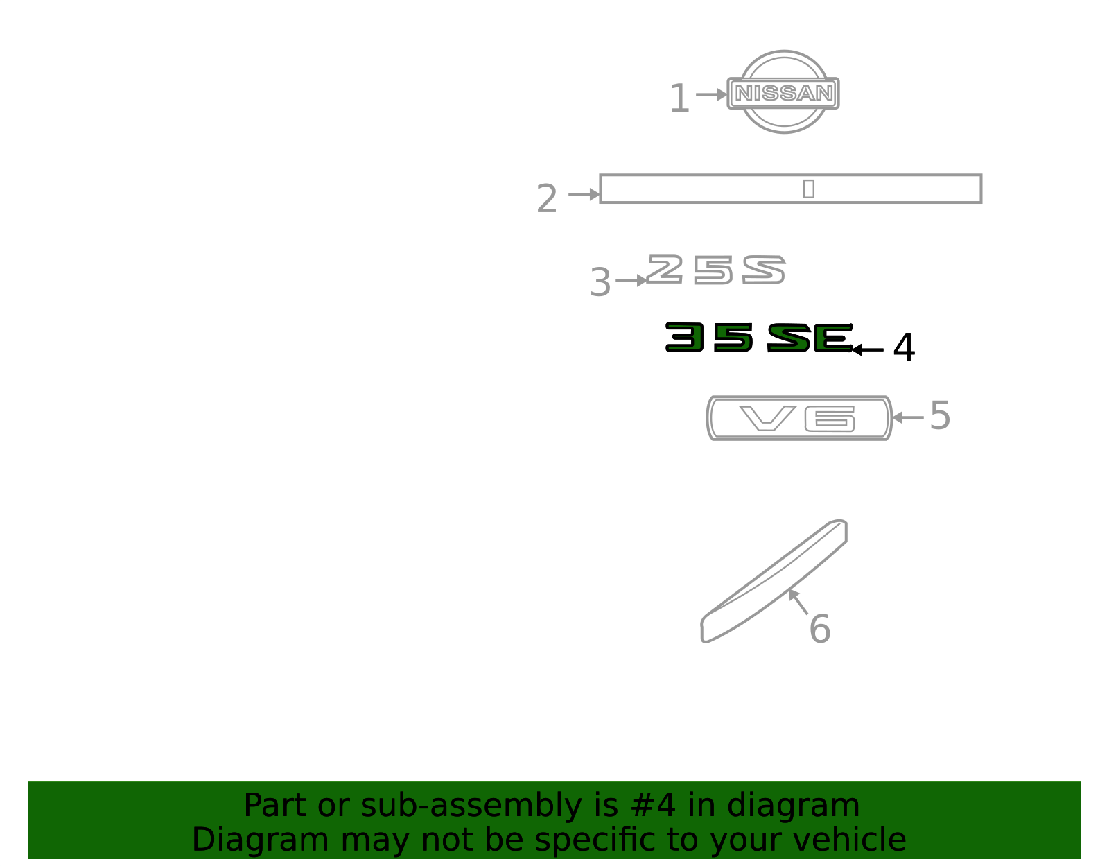 84896-JB10A - Nameplate 2008-2009 Nissan Altima | Official Nissan Parts ...