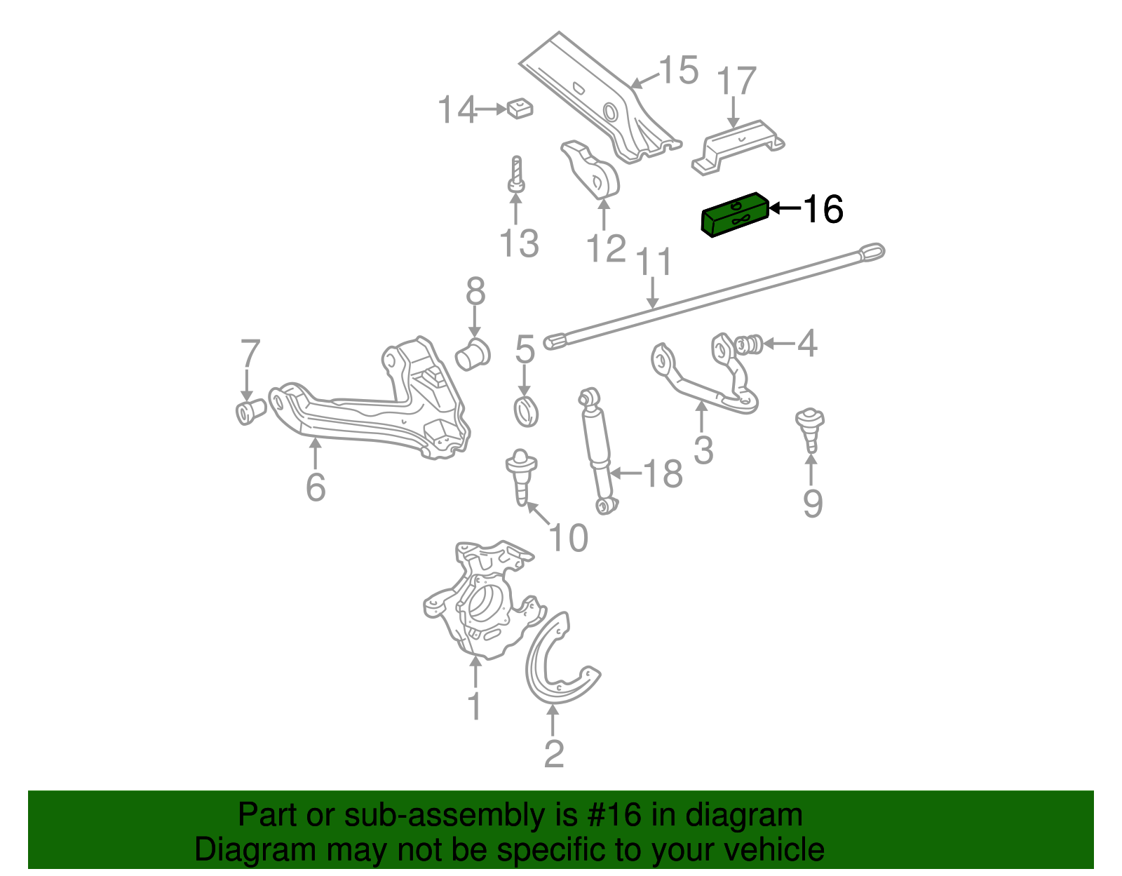 1988-2000 GM Torsion Bar Support Insulator 15592575 | Shop Matick Buick GMC