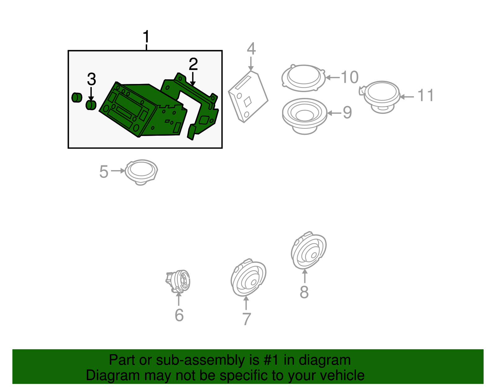 00201-M7002-A9 - 2007 Hyundai Azera - Radio | Hyundai Parts Express