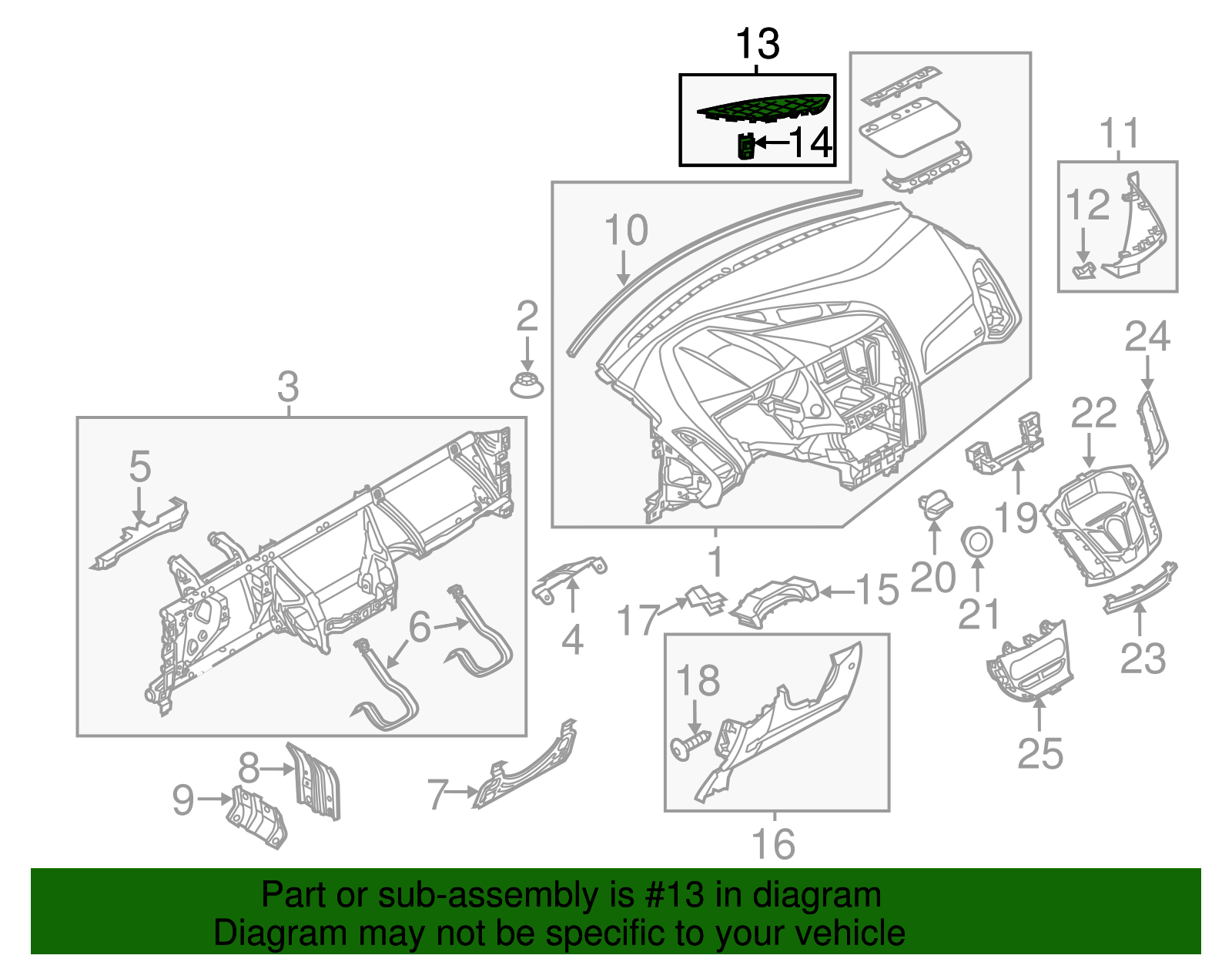 2012-2018 Ford Focus Speaker Grille DV6Z-18978-AB | Ford OEM Parts Outlet