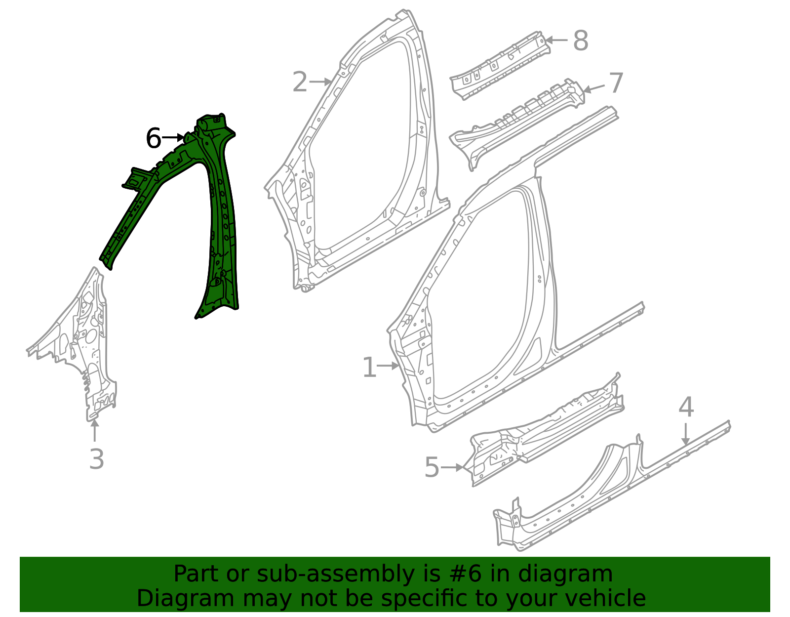 71402-R0100 - Center Pillar 2025 Kia Carnival | Kia.Parts Store