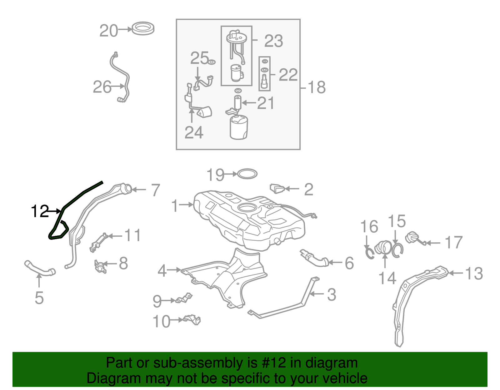 2009-2011 Toyota Corolla Vapor Hose 77779-12040 | Toyota Parts Center