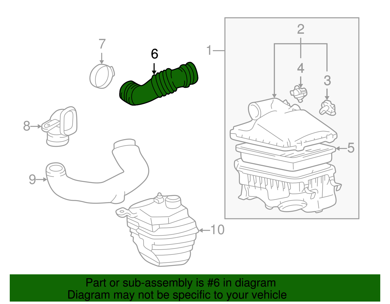1998-2002 Toyota Corolla Inlet Hose 17881-0D010 | TRDToyotaparts