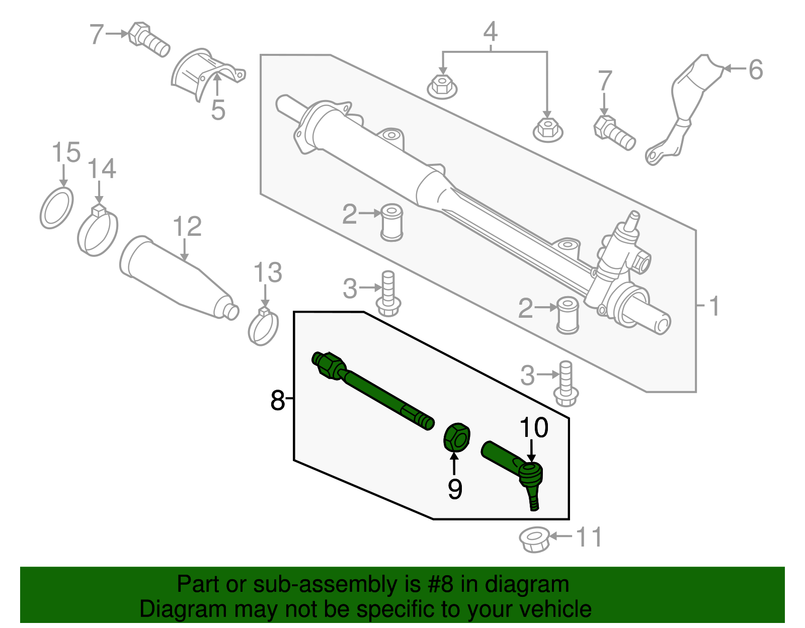 2004-2017 Volkswagen Touareg Tie Rod Assembly 7L0-422-804-D | vwpartscenter