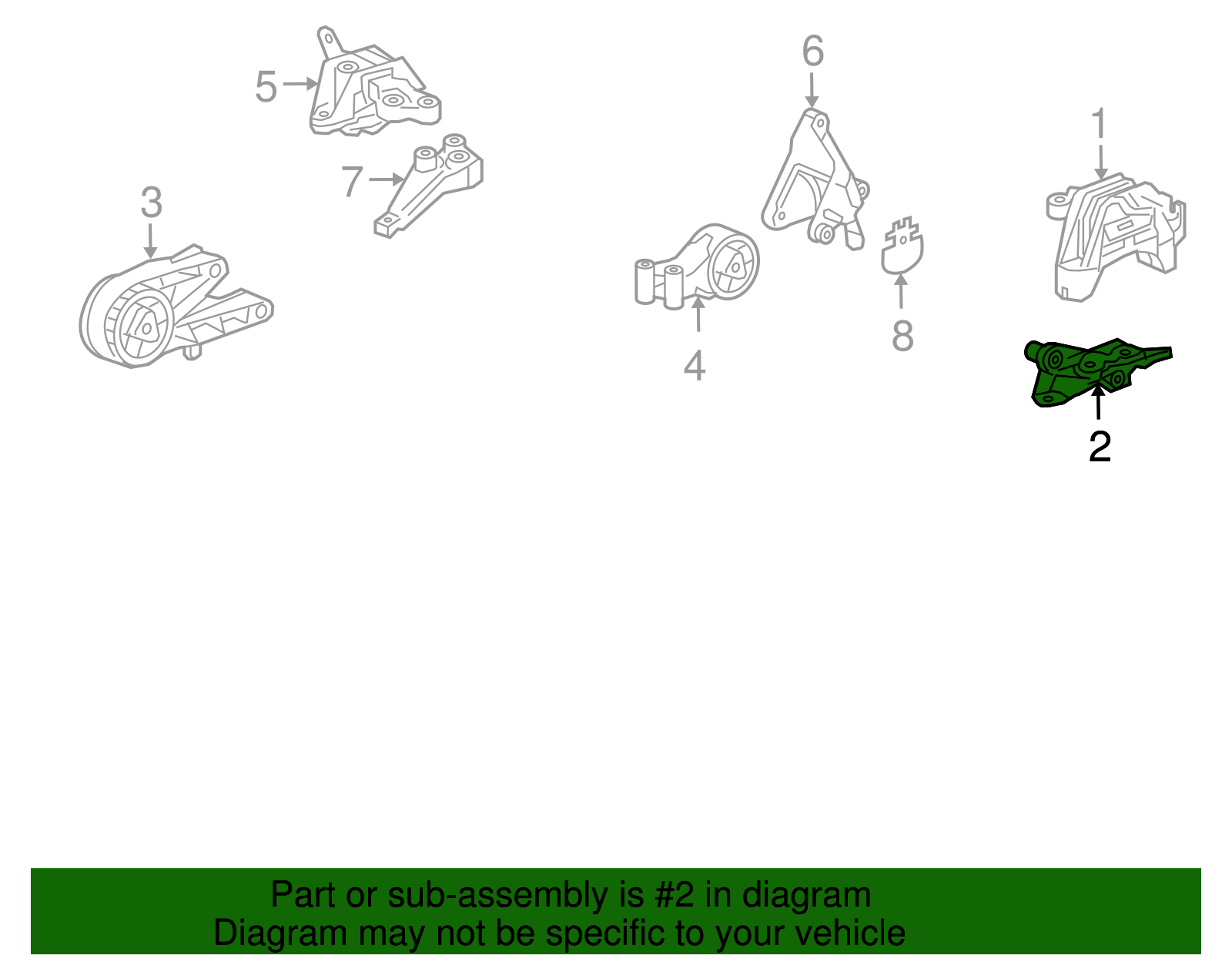 13248477 - 2011-2016 Chevrolet - Passenger Side Engine Mount Bracket ...