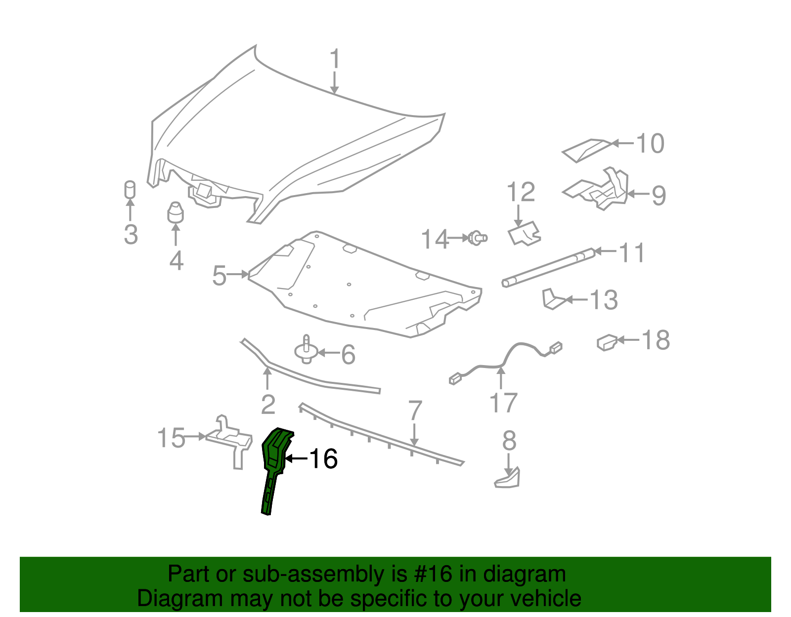 2008-2015 GM Hood Primary Latch Support 96661525 | Capital Chevy Parts
