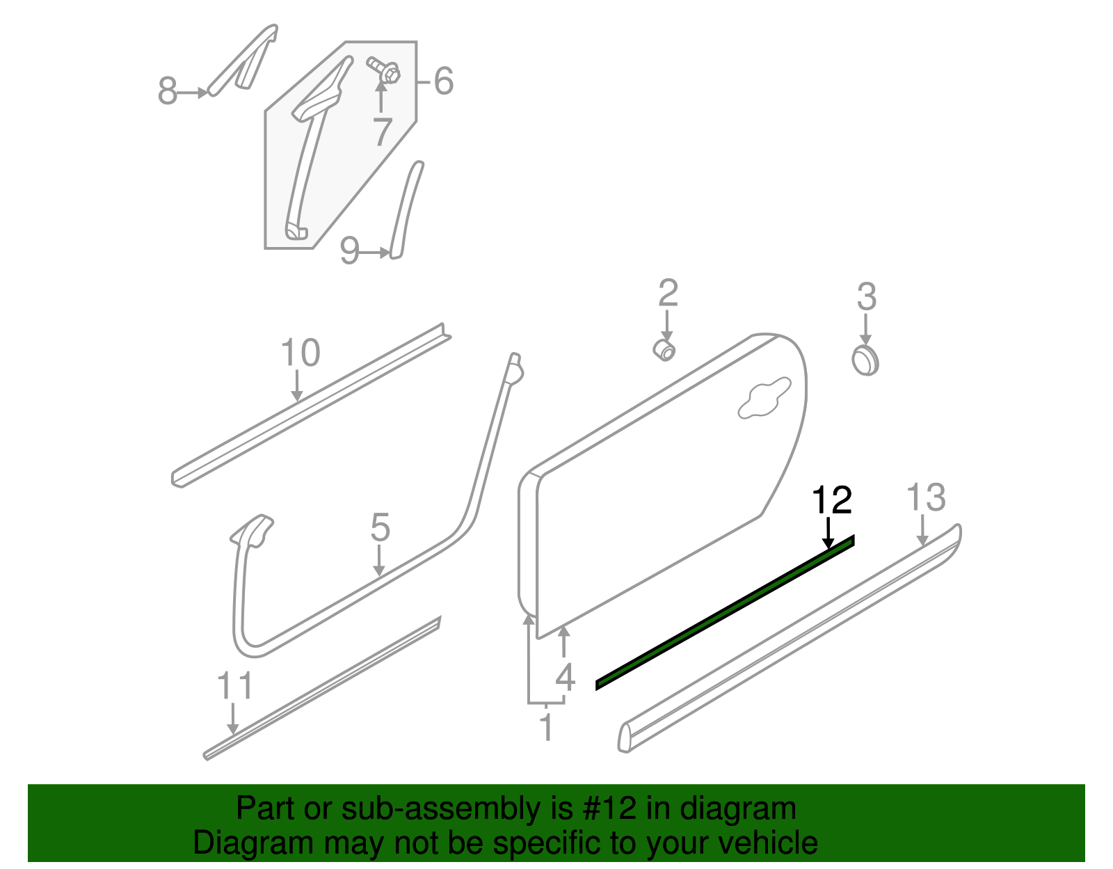 2011-2014 Nissan Murano Belt Molding 80820-1GR0A | Bill Kay Nissan Parts