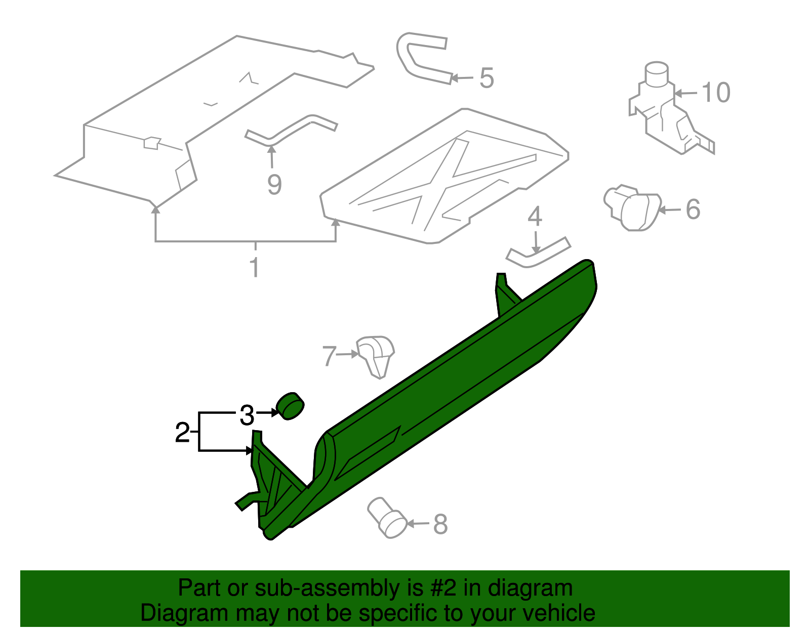 7L6-857-101-P-6C3 - Glove Box Door 2004-2010 Volkswagen Touareg ...