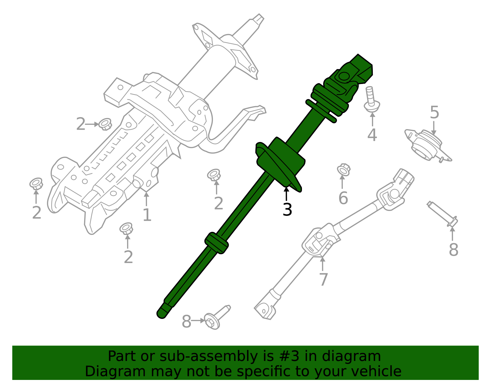 2021-2025 Ford | Intermediate Shaft | MB3Z-3B676-D | Walls' Ford Parts
