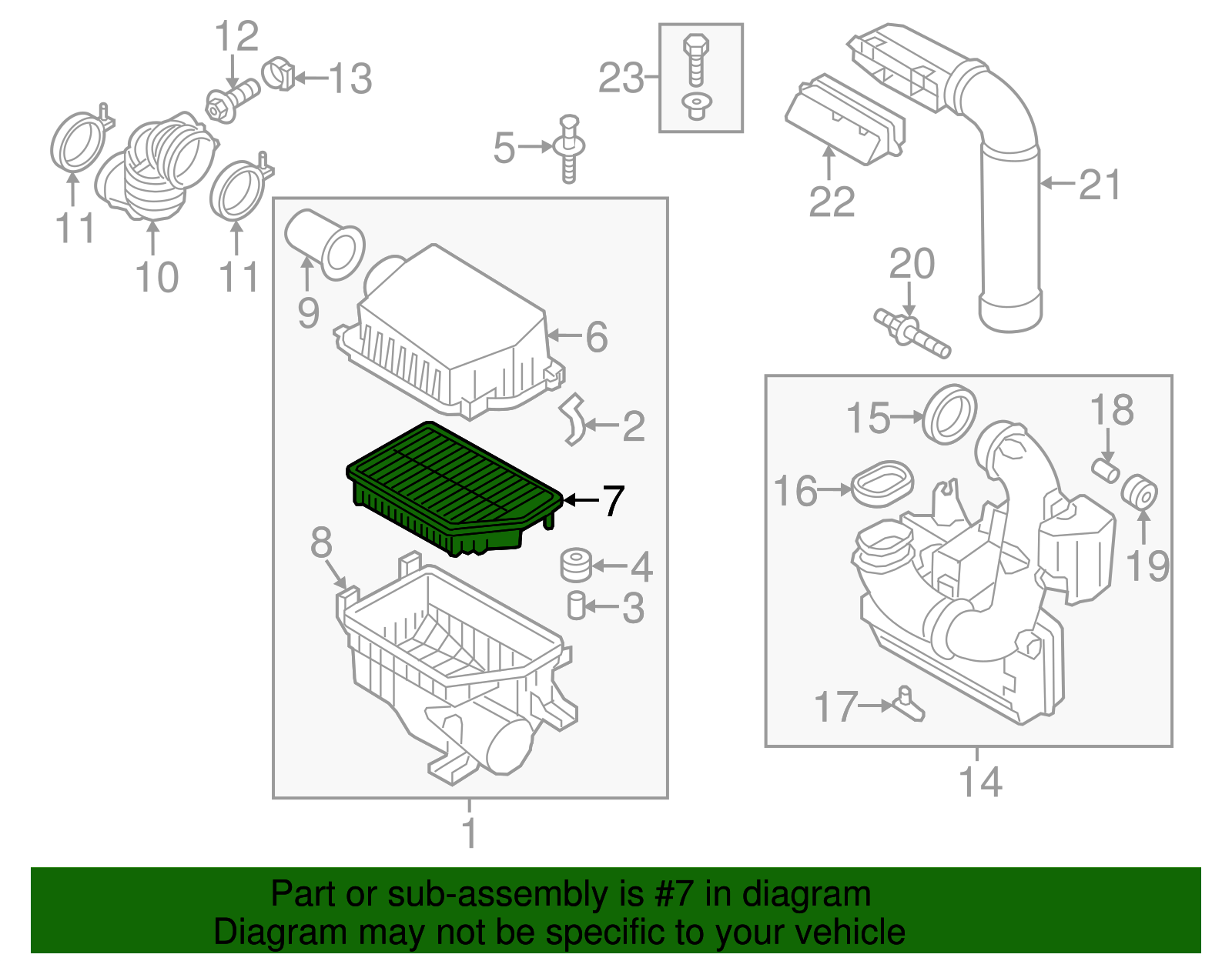 2011-2017 Hyundai Air Filter 28113-3X000 | OEM Hyundai Parts