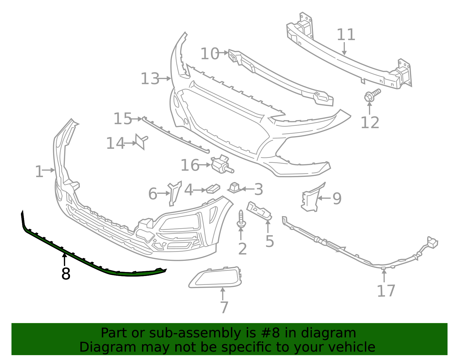 2018-2021 Hyundai Kona Lower Molding 86567-J9000 | OEM Parts Online