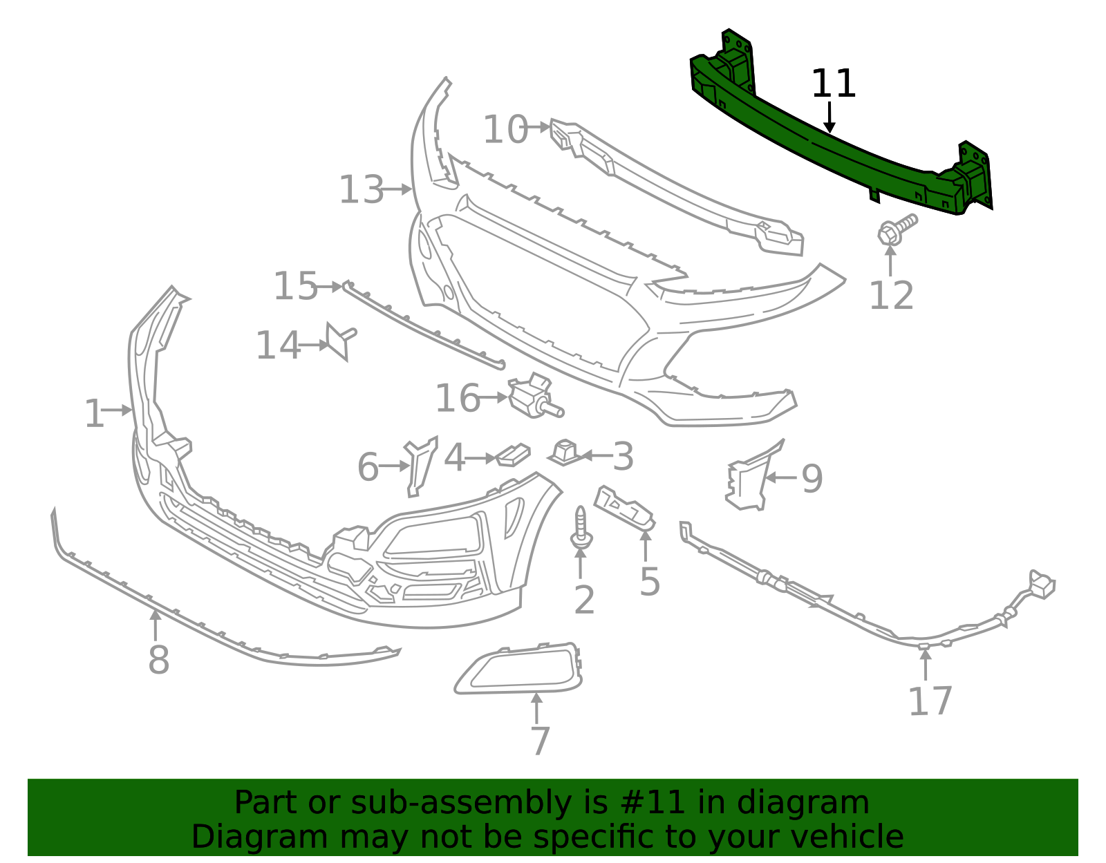 2018-2021 Hyundai Kona Impact Bar 64900-J9100 | QuirkParts