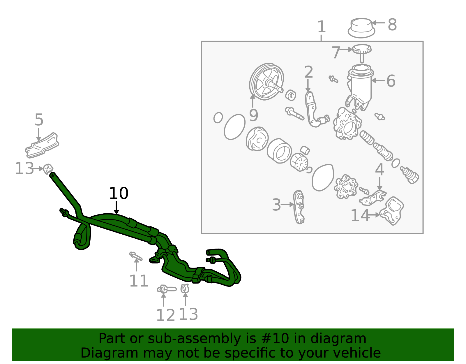 Genuine Official Toyota Power Steering Pressure Hose part# 44410-52041 ...