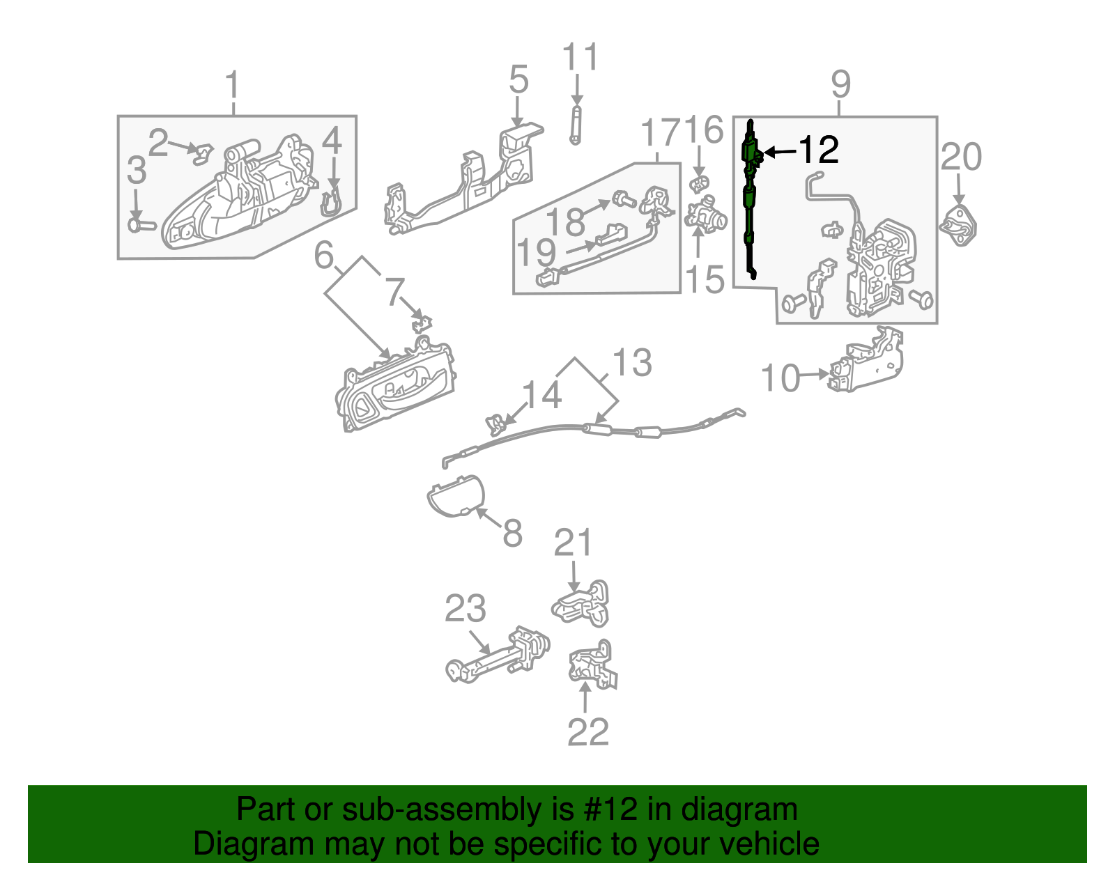 2003 Honda Accord Door Latch Cable 72171-SDA-A01 | Honda AutoNation Parts