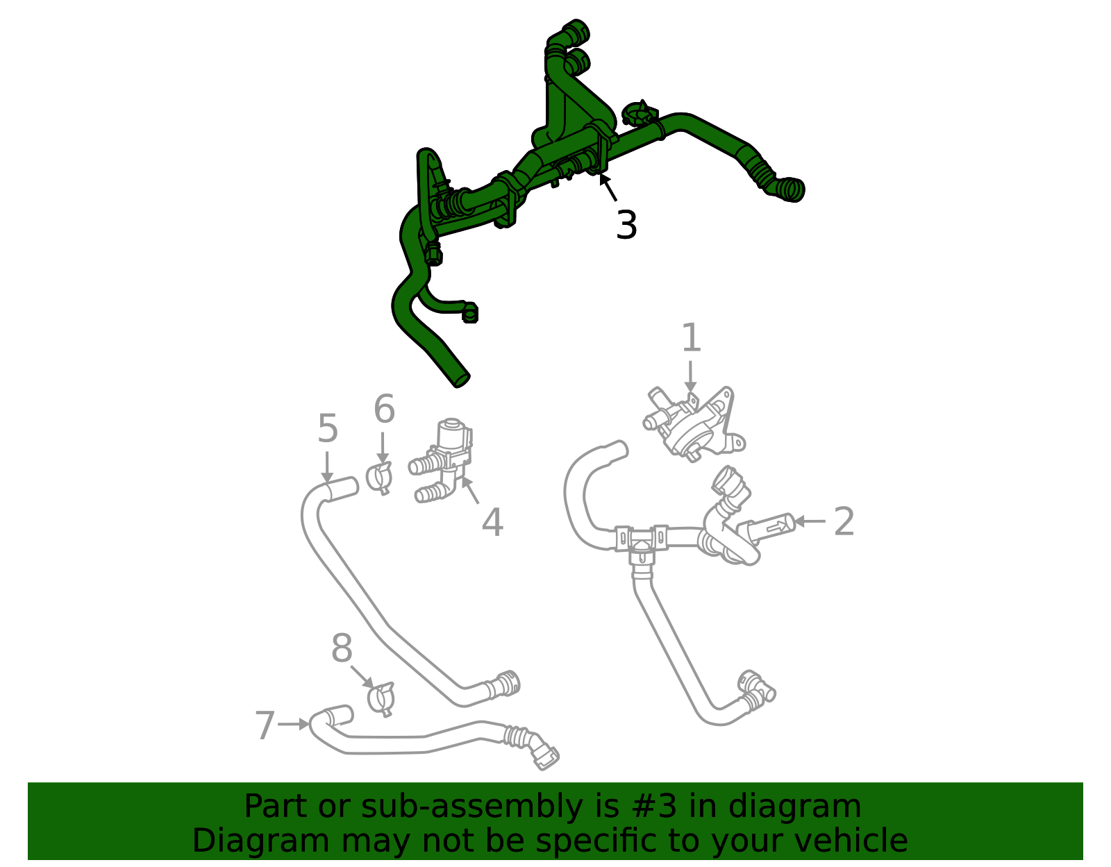 2021-2023 Ford F-150 Motorcraft Radiator Coolant Hose KM-6982 | Miracle ...