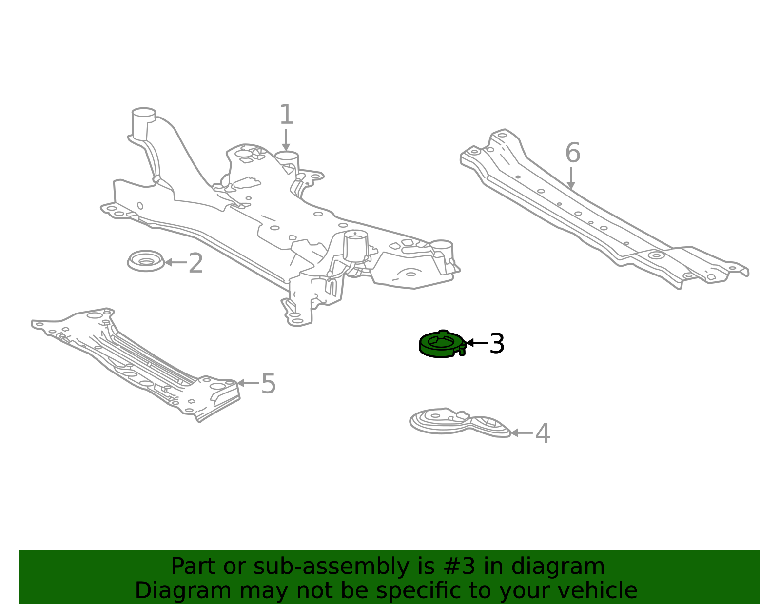 2016-2020 Toyota Mirai Suspension Cross-Member Stopper 52216-28030 ...