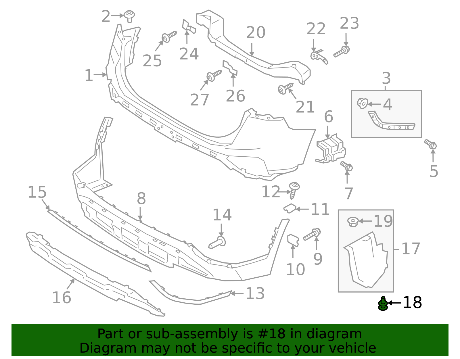 Genuine Rear Molding for 2021-2023 Hyundai Santa Fe | Part# 86696-S2500 ...