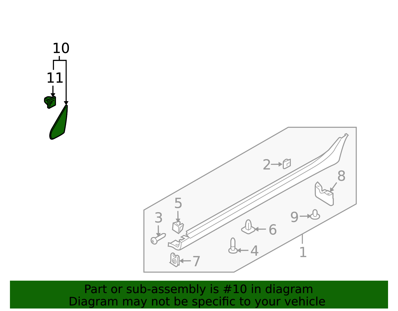 2010-2015 Hyundai Tucson Pillar Molding 86190-2S000 | MotorMotor