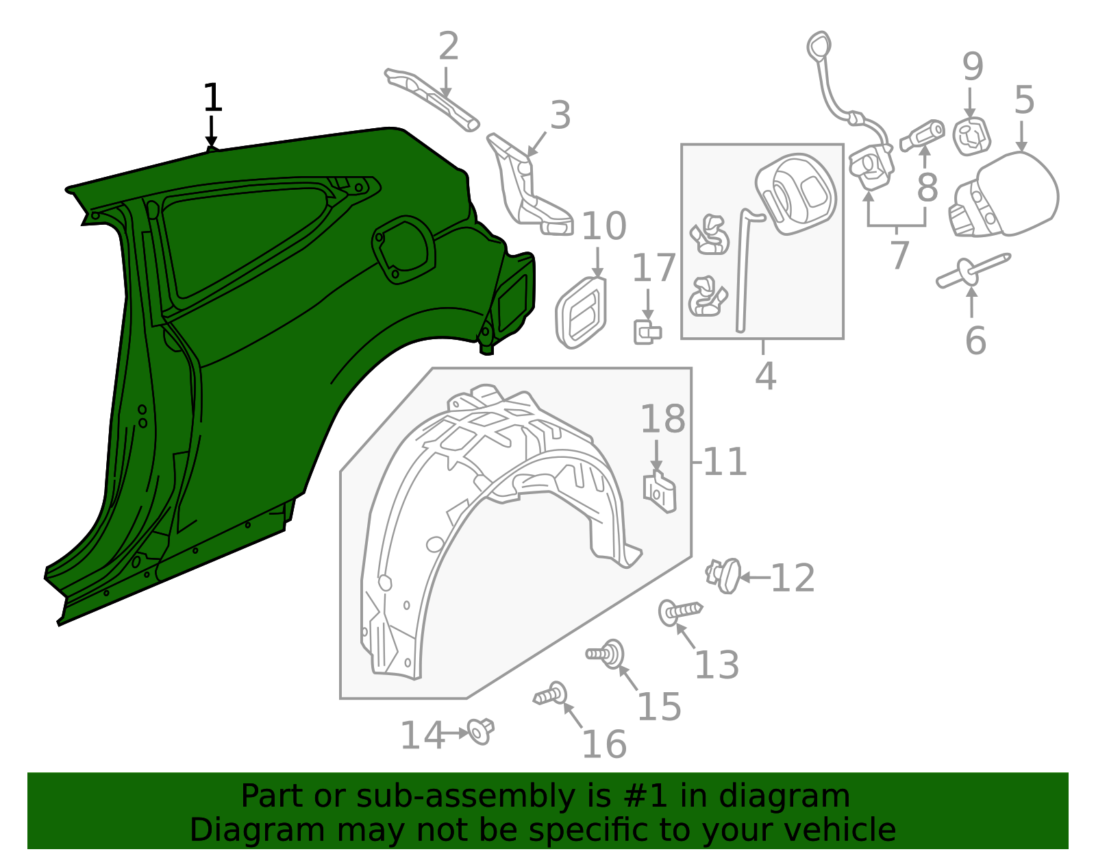 2016-2020 Honda Civic Quarter Panel 04636-TBG-A01ZZ | Honda Factory Parts