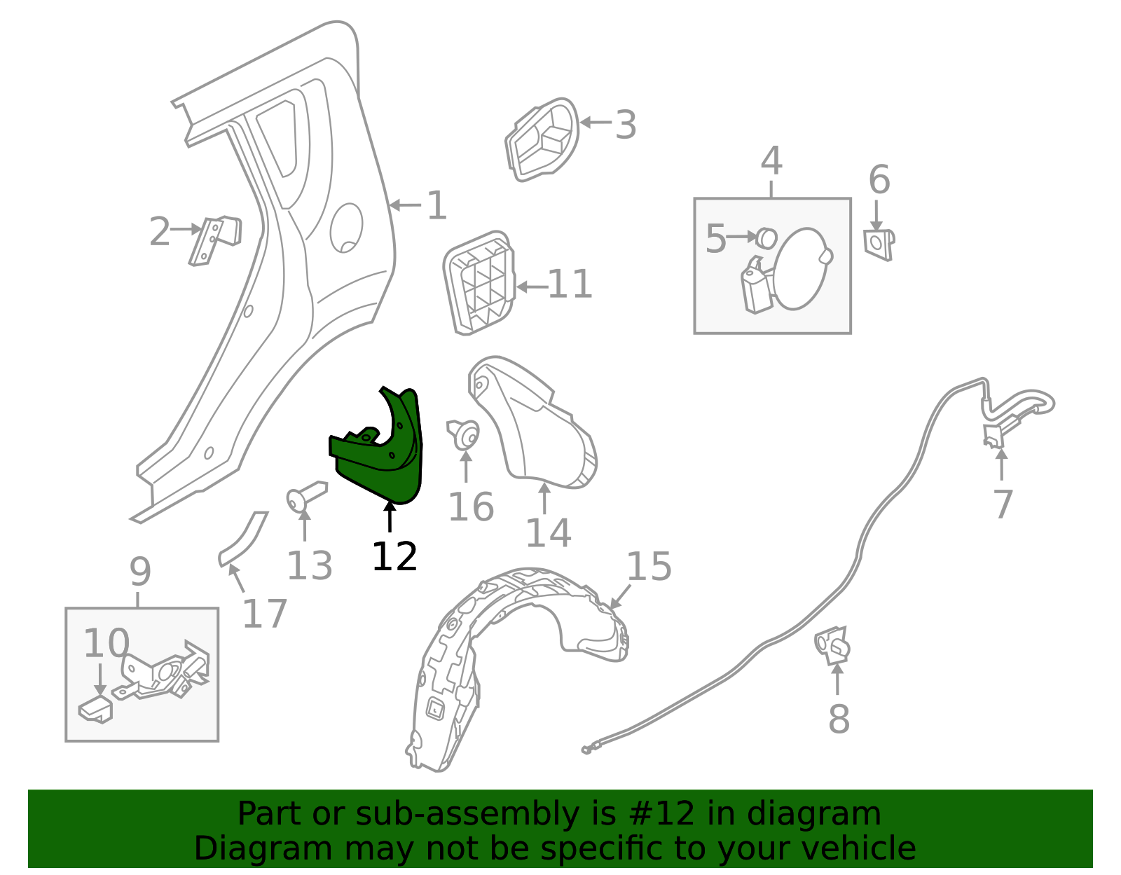86841-2K050 - Mud Guard 2010-2011 Kia Soul | Kia.Parts Store