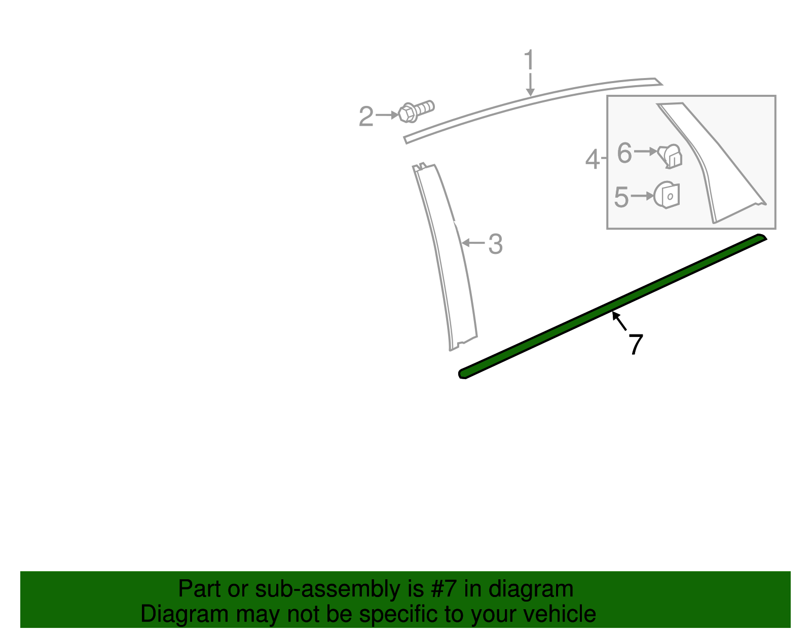 72910-TVA-A01 - Molding Assembly R Rear Door - 2018-2020 Honda Accord ...