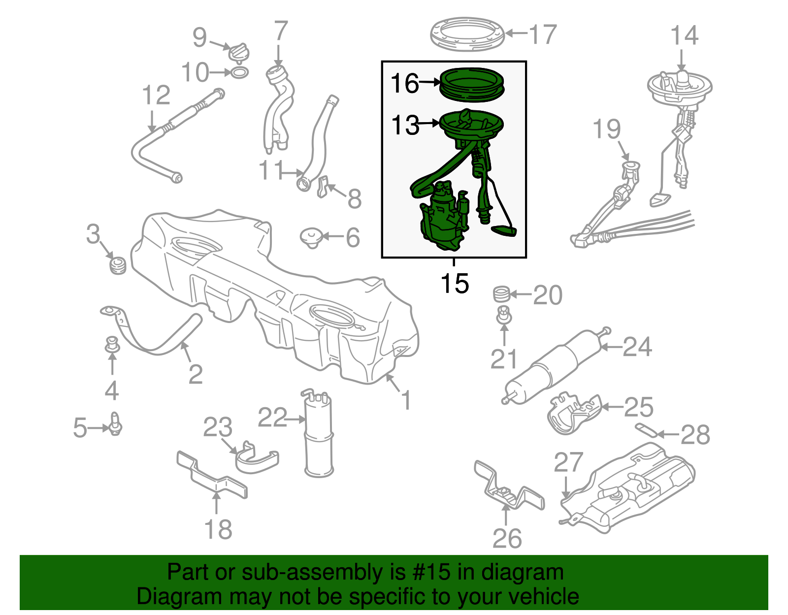 16146752368 - 1997-2003 BMW Fuel Pump (16-14-6-752-368) | BMW of South ...