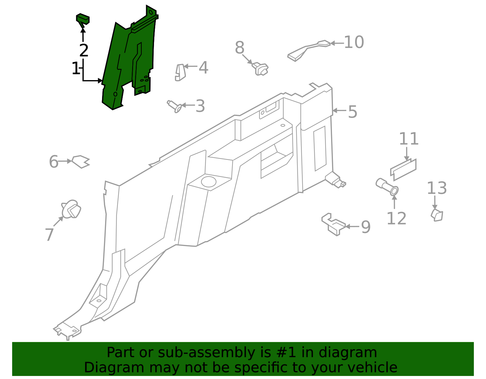 M2DZ-9831012-AB - Pillar Trim 2021-2025 Ford Bronco | Big 3 Auto Parts