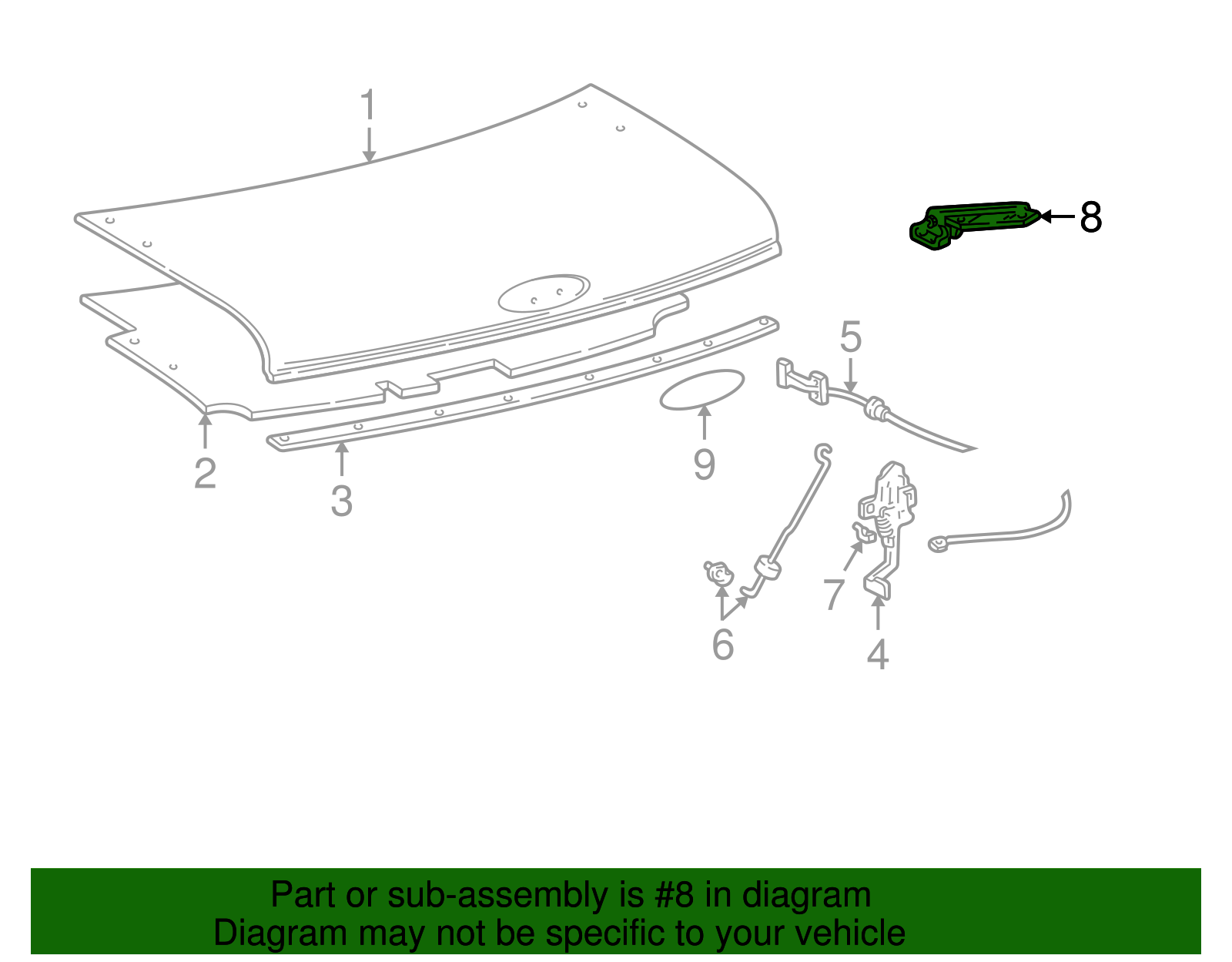 1992-2011 Ford | Hood Hinge | 8C2Z-16797-A | Walls' Ford Parts