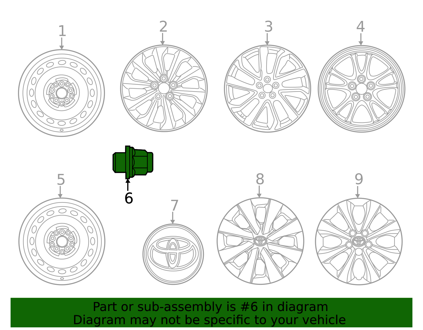 1991-2025 Toyota 1991-2024 Toyota - Wheel Nut 90942-A1002 | NUCAR ...