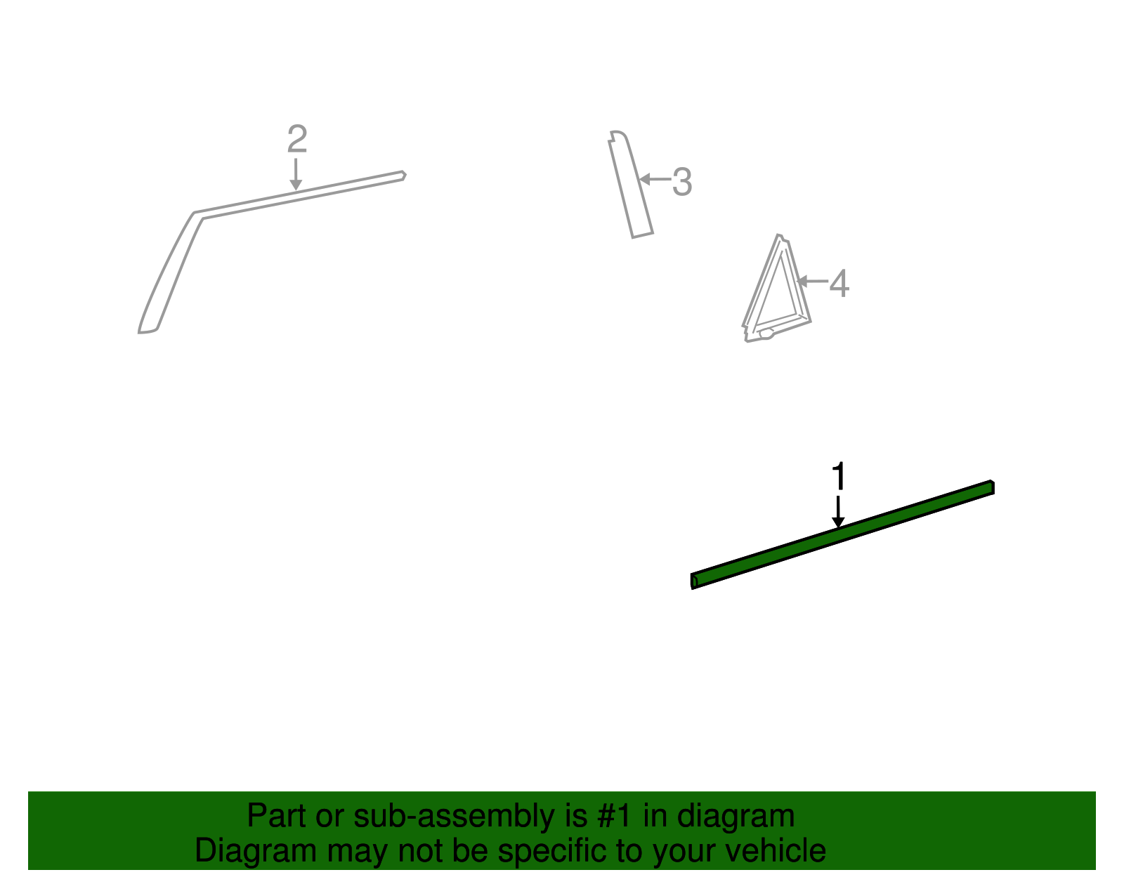 2009-2013 Toyota Matrix Door Window Belt Weatherstrip (Right, Rear ...